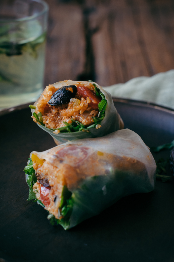 Mediterranean Style Quinoa Spring Rolls | In the mood for food
