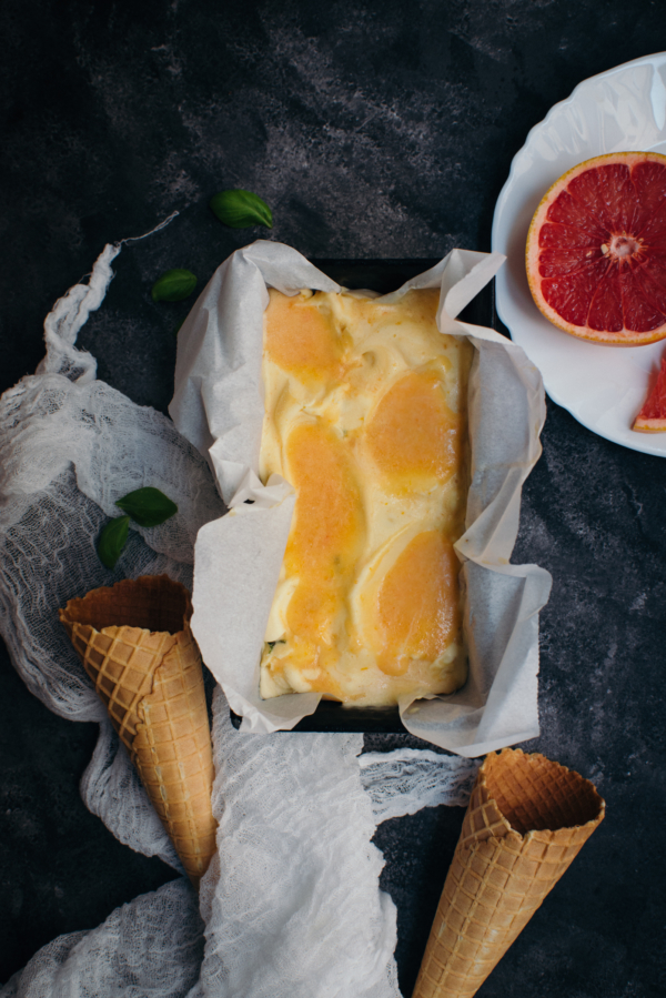 Glace au Basilic & Curd de Pamplemousse | In the mood for food